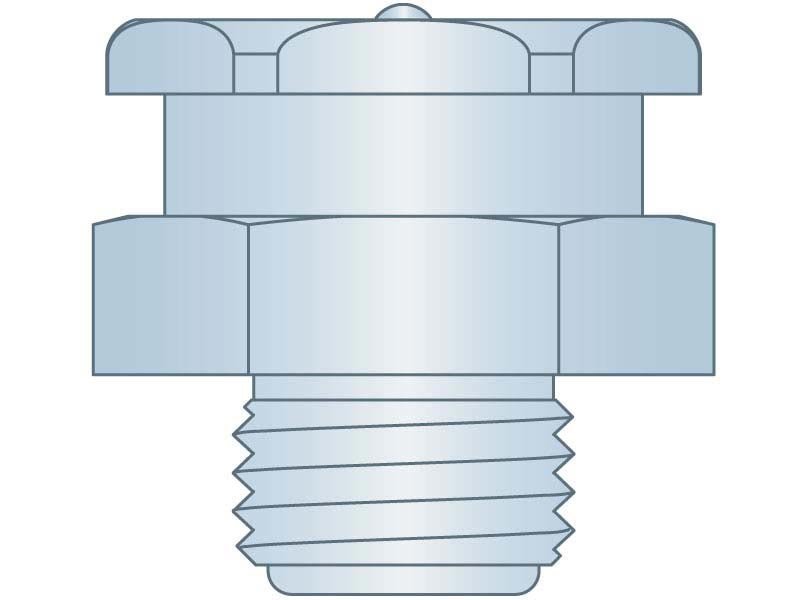 Fitting, Button Head, Hex Head, 3/8-24 U
