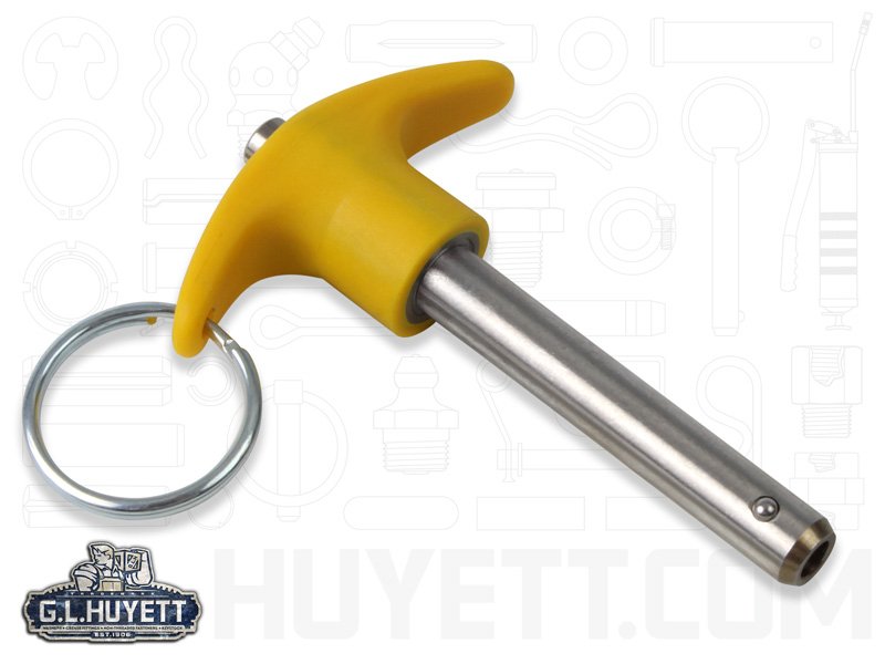 Positive Lock Pin 1/2" x 2" T-Handle Yellow