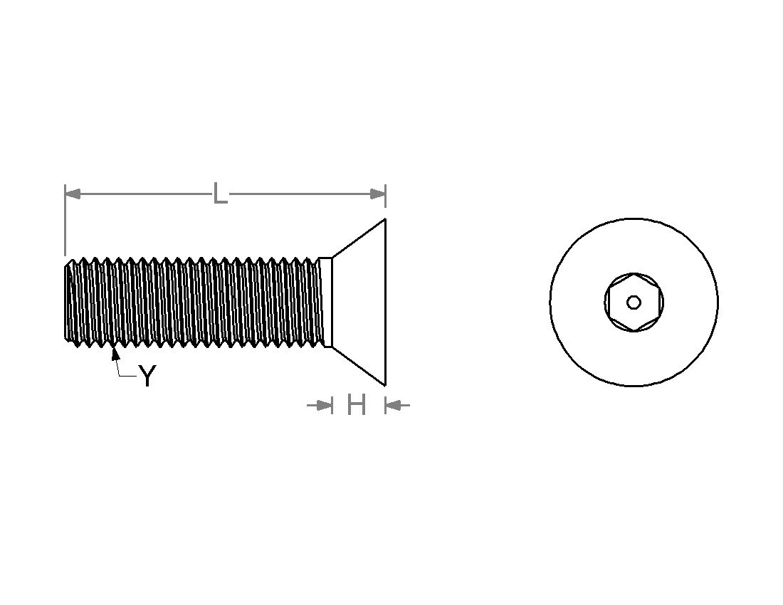 Flat Head Socket Screws #10-24 x 1/2 in 18-8 SS