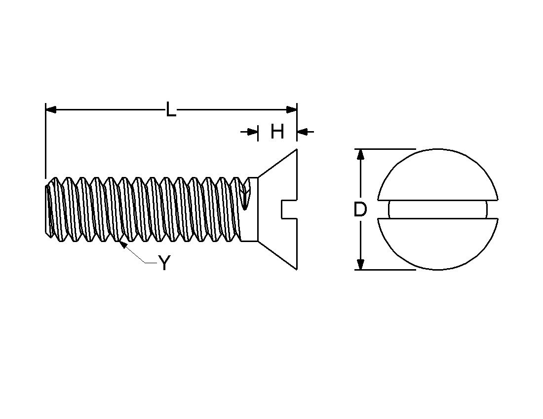 Flat Head Machine Screws #10-32 x 1-1/4 in Brass
