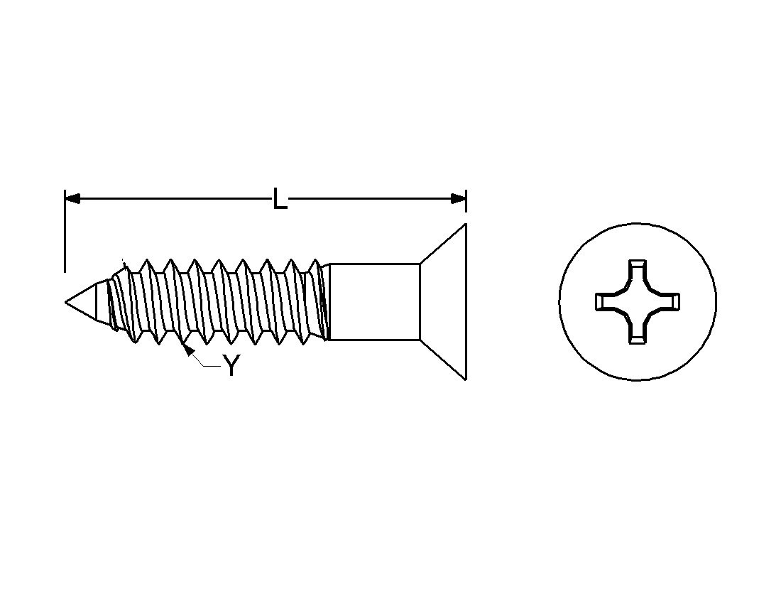 Flat Head Wood Screws #12 x 3/4 in Brass