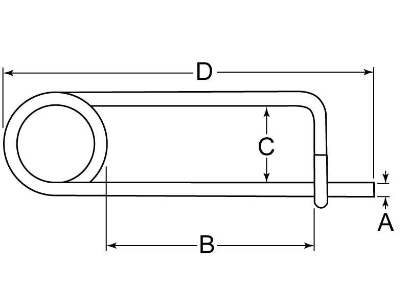 ITW Safety Pin Coiled Tension .120 x 2-13/16 HD Sprg Wire ZC