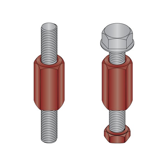 threaded nuts and bolts