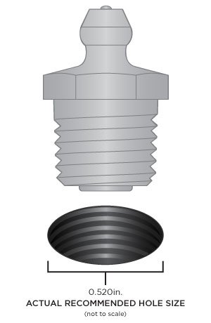 Grease Fitting - Hole Size Labeled